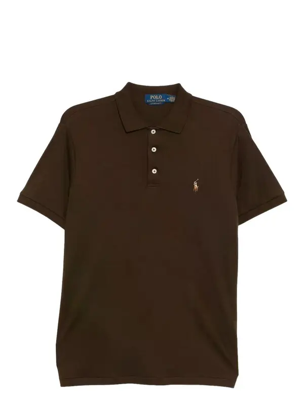 Polo Ralph Lauren Embroidered-logo Cotton Polo Shirt - Brown
