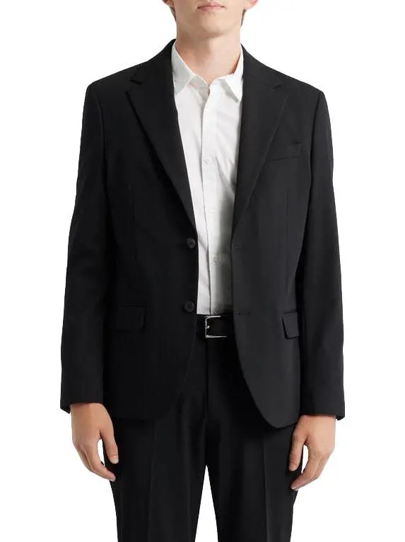 OPEN EDIT Slim Fit Solid Stretch Suit Jacket - Black Caviar