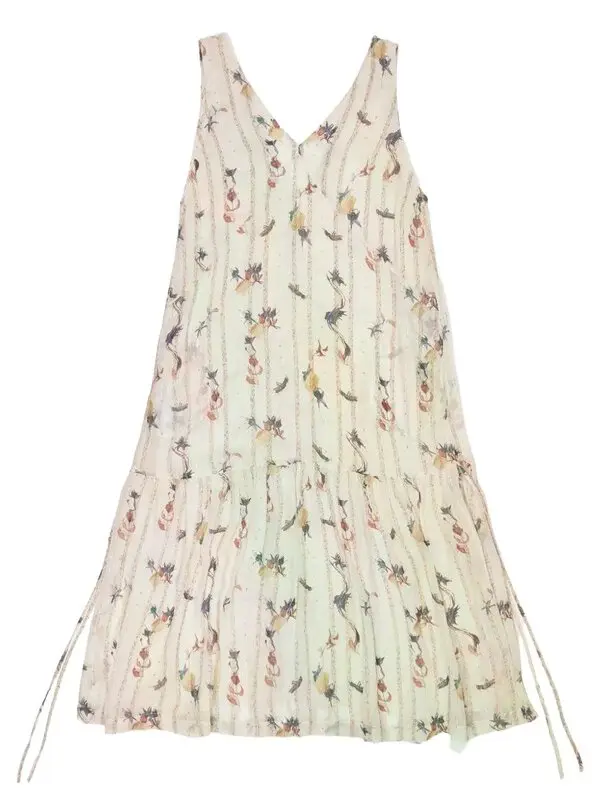 Bimba Y Lola Floral-print Tiered Midi Dress - Neutrals