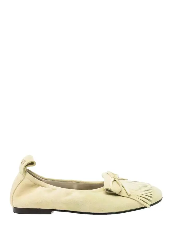 OPEN YY Bun Suede Flats - Yellow