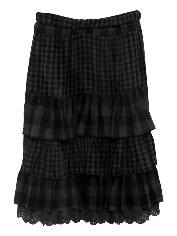 OPEN YY Tiered Skirt - Black