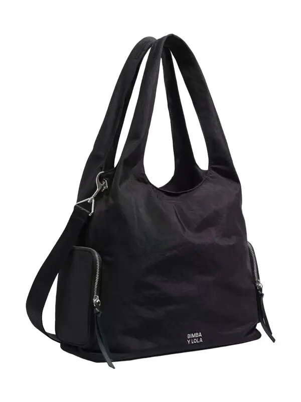 Bimba Y Lola Large Paper Shoulder Bag - Black