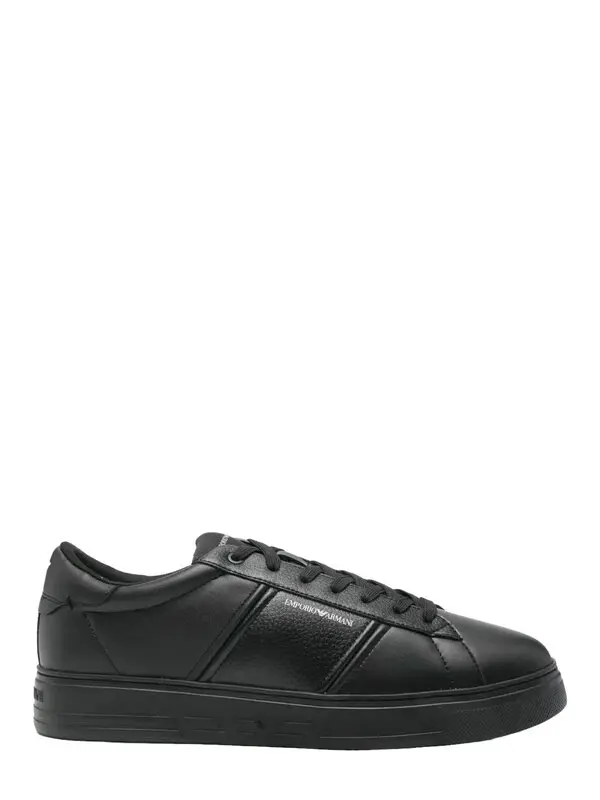 Emporio Armani Logo-print Low-top Sneakers - Black