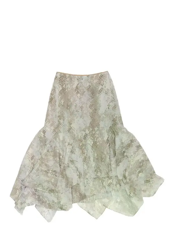 Bimba Y Lola Snake-print Pleated Skirt - Neutrals