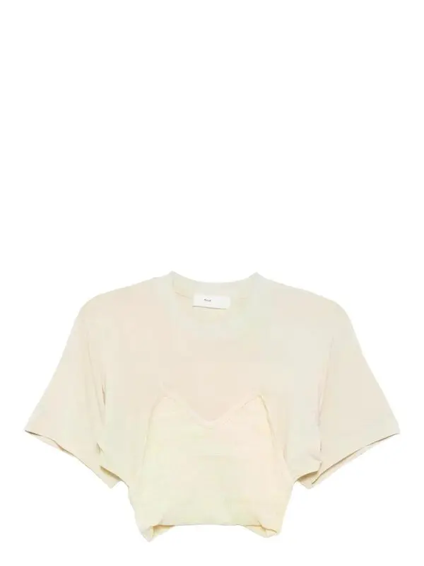Toga Layered Cropped T-shirt - Neutrals