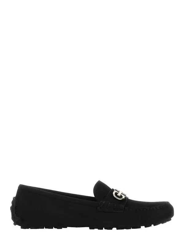 FERRAGAMO Gancini Driving Loafer - Black