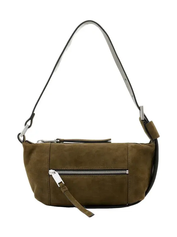 ALLSAINTS Vega Suede Mini Bag - Olive Green