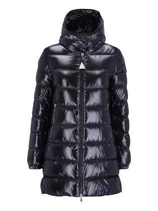 Moncler Courcelles Hooded Mid-length Down Jacket - Black