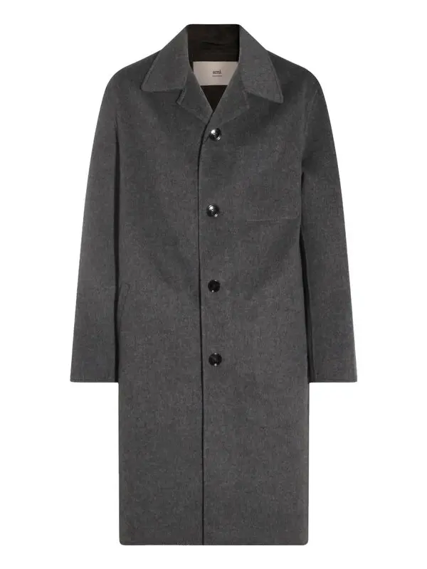 Ami Wool And Cashmere Coat - Grey