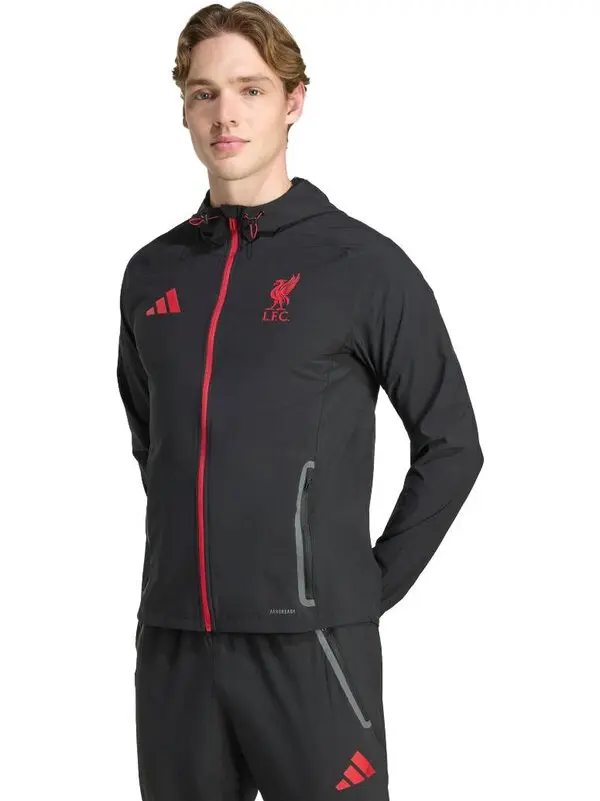 Adidas Liverpool Fc Tiro 25 Competition Travel Jacket - Black / Strawberry Red