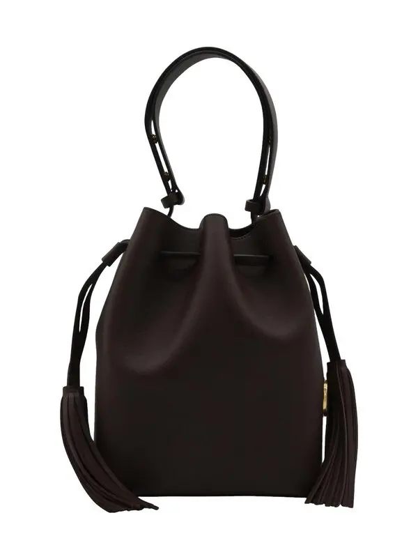 Valentino Garavani Leather Satchel - Dark Coffee