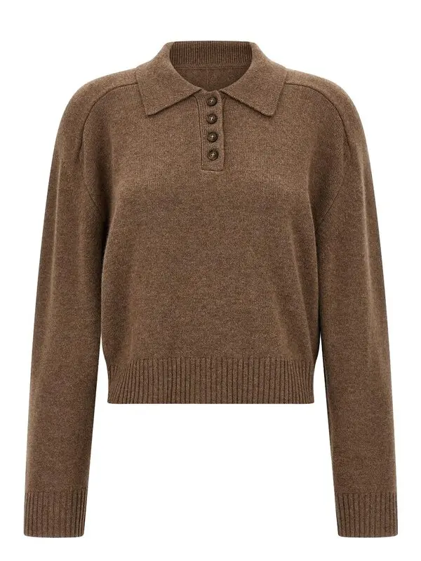 Loulou De Saison Homere' Cashmere Polo Sweater - Brown