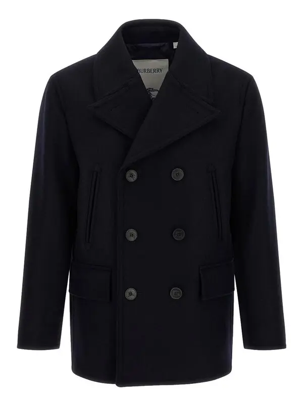 Burberry Shelborne Wool Coat - Blue
