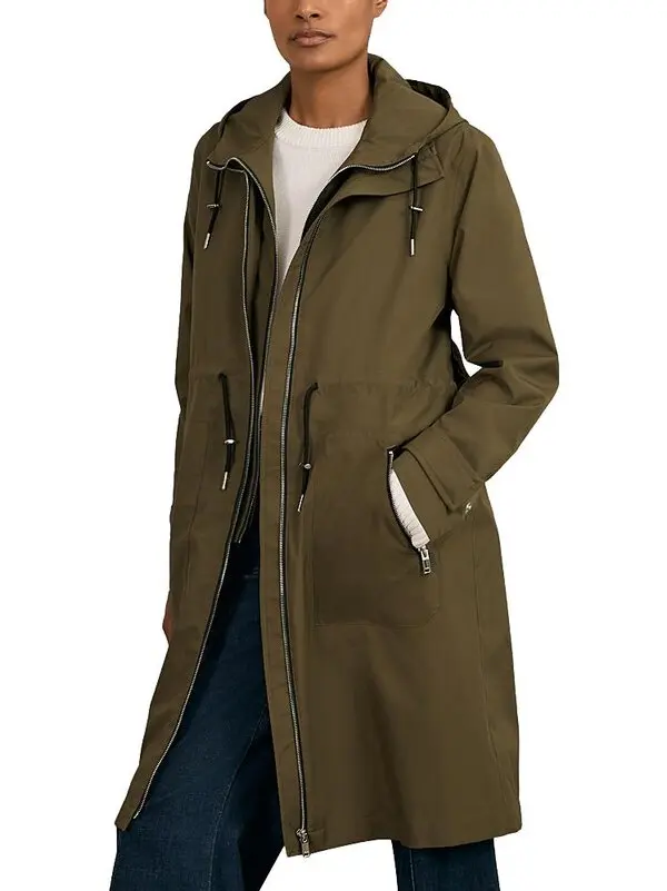 REISS Alizeh Raincoat - Khaki