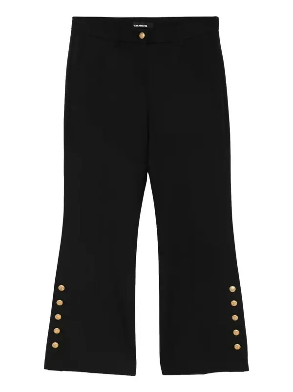 CAMBIO Button-detailed Flared Trousers - Black