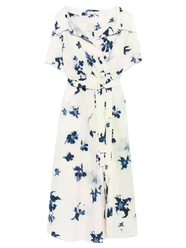 Altuzarra Lydia Midi Dress - Berry Blue Flowers