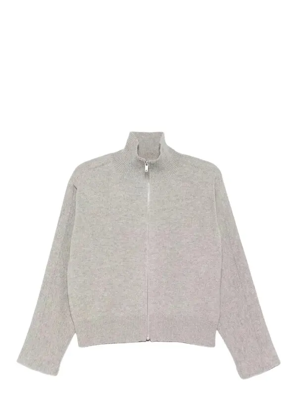 JIL SANDER High-neck Zip-up Cardigan - Grey