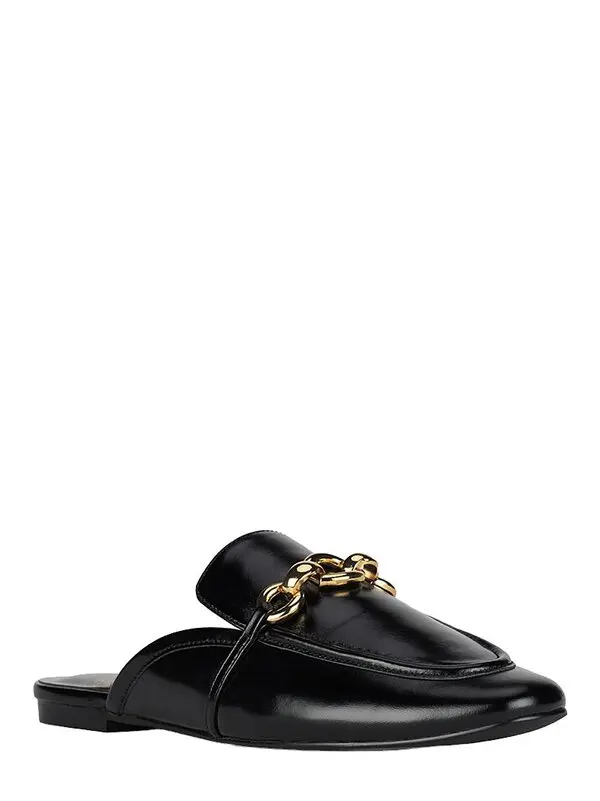 Jeffrey Campbell Clerk Slide Loafer Flats - Black Gold
