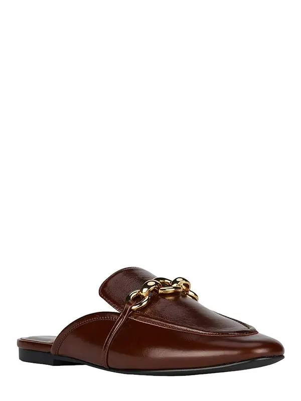 Jeffrey Campbell Clerk Slide Loafer Flats - Brown Gold
