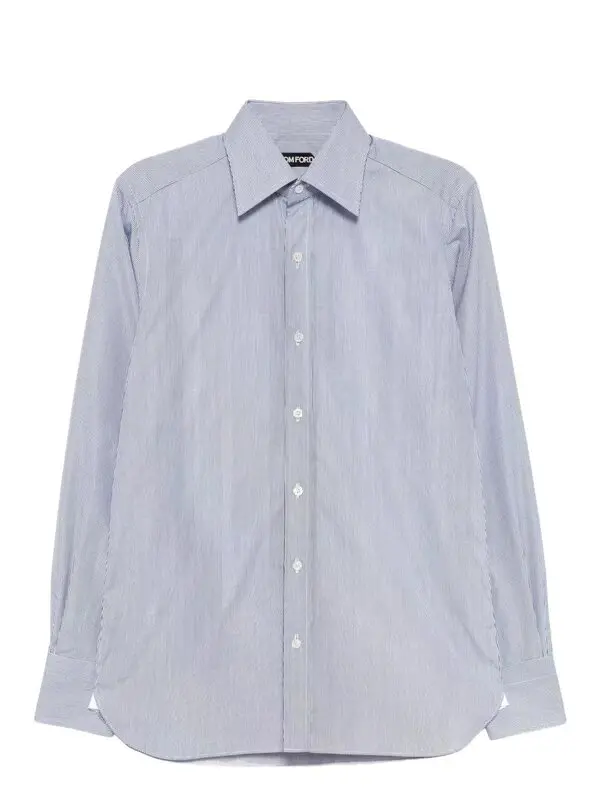 TOM FORD Cotton Striped Shirt - Blue