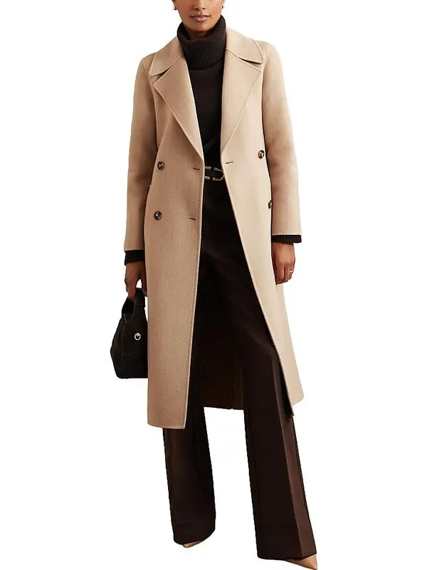 REISS Rene Double Breasted Coat - Neutral