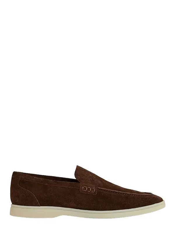 REISS Kason Slip On Loafers - Chocolate