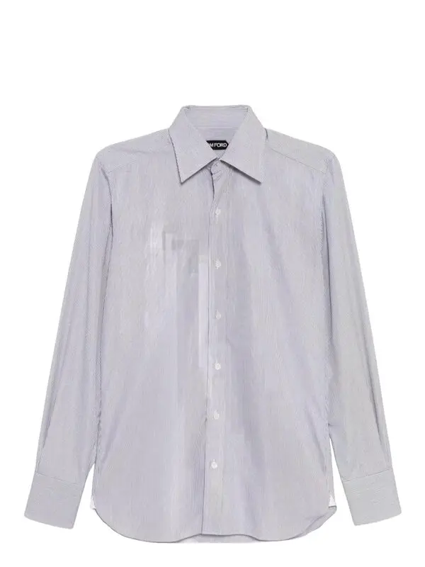 TOM FORD Cotton Striped Shirt - Grey