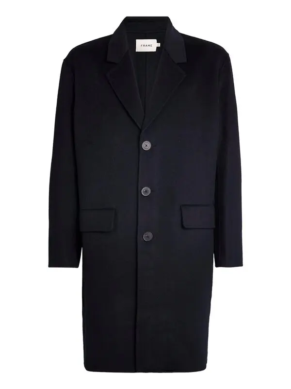 FRAME Wool Double-faced Overcoat - Navy