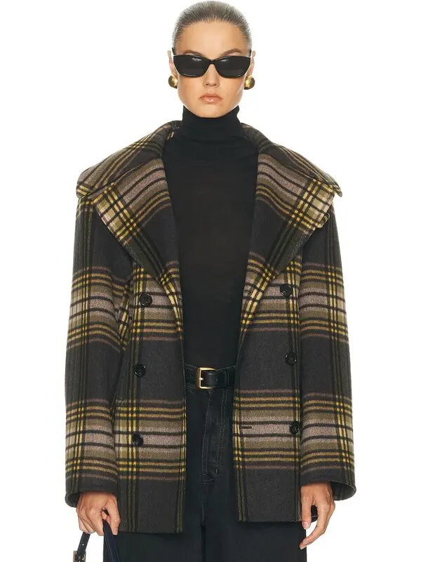 Saint Laurent Coat - Noir Jaune Vert