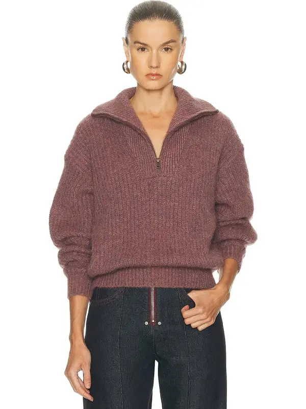 Isabel Marant Danita Half-zip Sweater - Rosewood