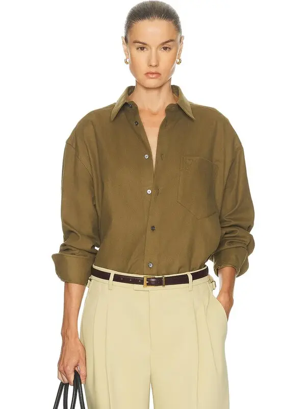 Ami Boxy Button-up Top - Bronze