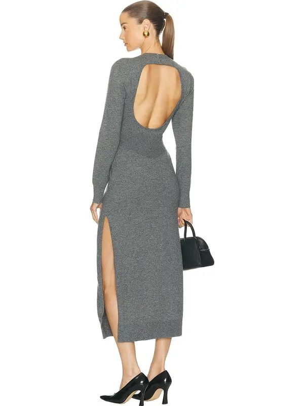Givenchy Open Back Long Dress - Medium Grey