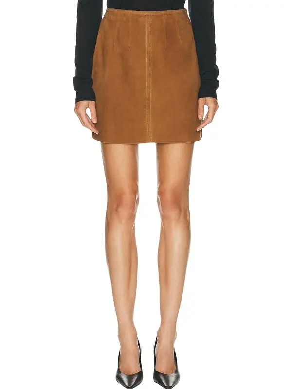 HOUSE OF DAGMAR Suede Mini Skirt - Toffee Brown