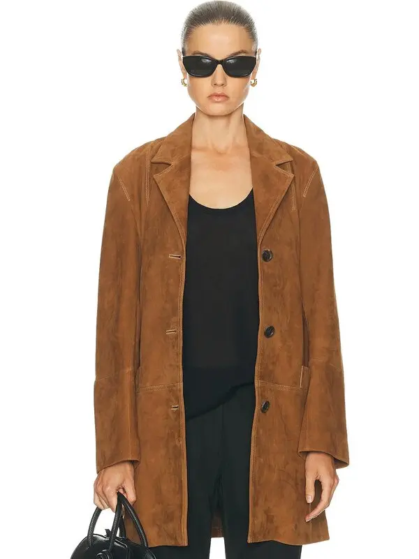 HOUSE OF DAGMAR Suede Jacket - Toffee Brown