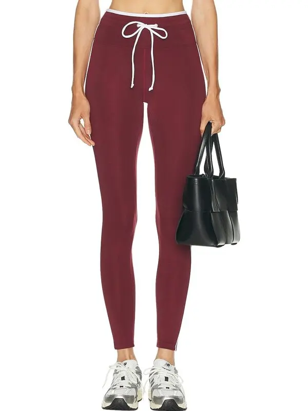 Year Of Ours Sport Sprint Legging - Burgundy & Cream