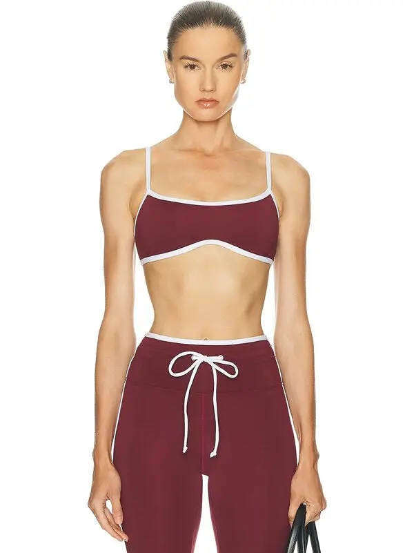 Year Of Ours Sport Monica Bra In Burgundy - Burgundy & Cream