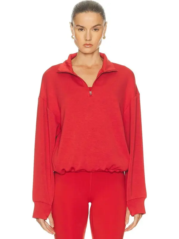Varley Sian Cropped Half Zip - Lava Falls