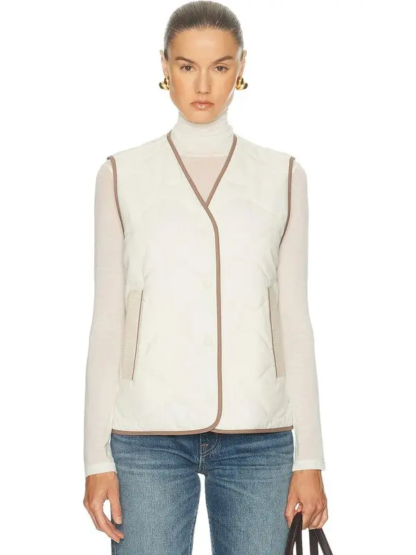 Varley Lori Reversible Vest - Birch & Ash Taupe