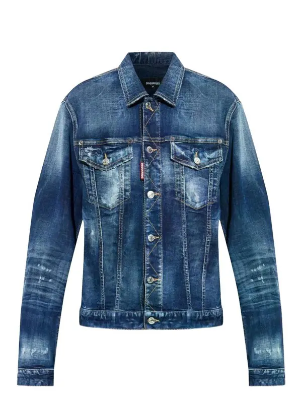 Dsquared2 Distressed Denim Jacket - Blue