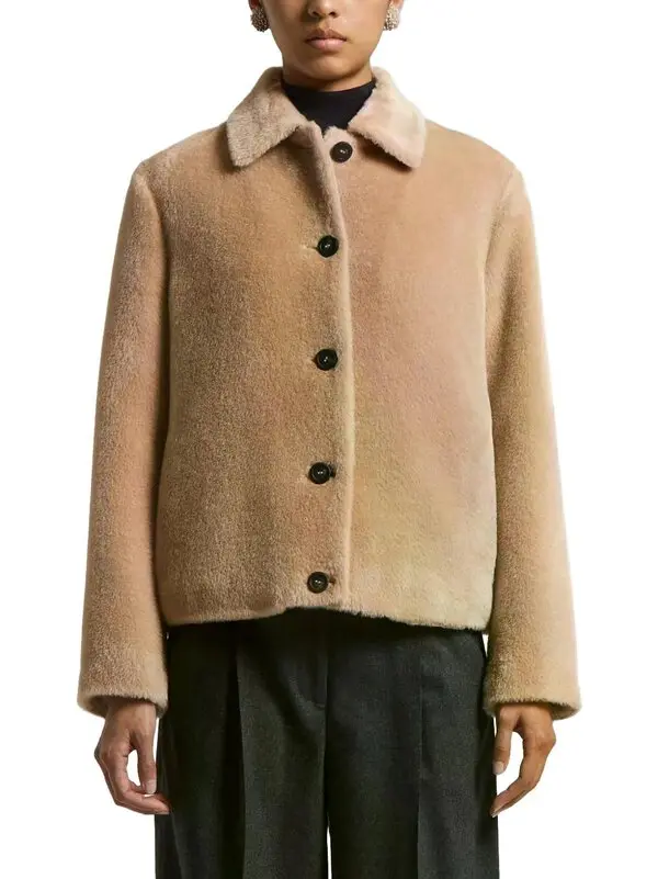 Peserico Button-fastening Collared Jacket - Neutrals