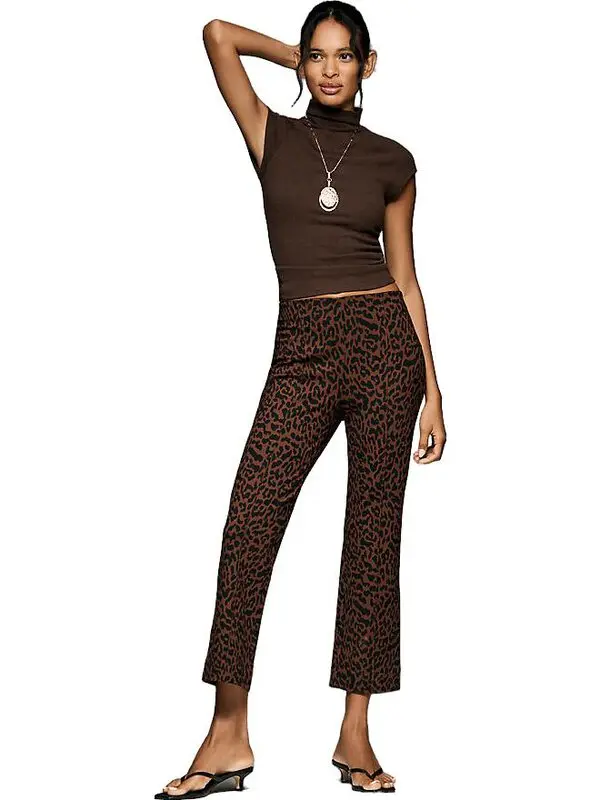 Maeve The Poppy Printed Kick-flare Pull-on Pants - Cheetah