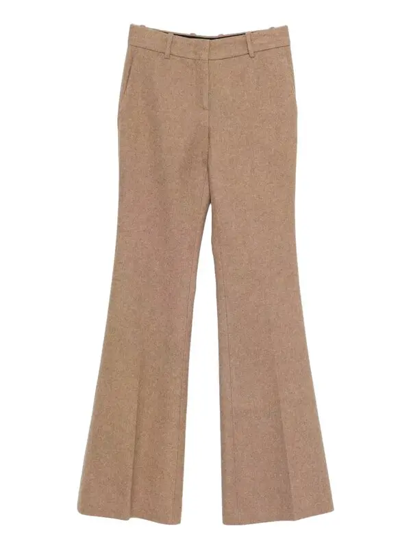 Ermanno Scervino Wool Blend Flared Trousers - Neutrals