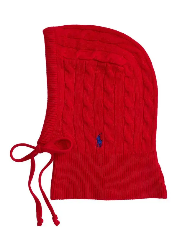 Ralph Lauren Cable Wool-cashmere Hooded Snood - Compass Red