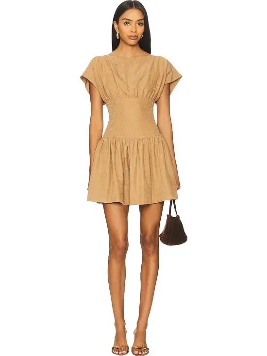 Line & Dot Cooper Mini Dress - Tan