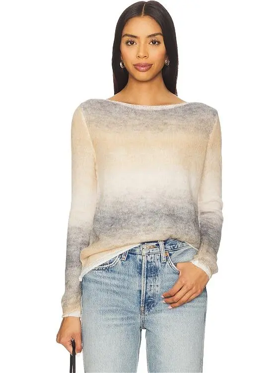 Line & Dot Abstract Ombre Sweater - Grey Taupe Multi