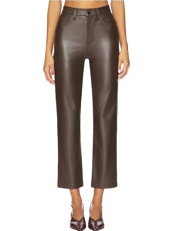 Joe's Jeans Lyra Slim Ankle Straight Vegan Leather Pant - Dark Chocolate