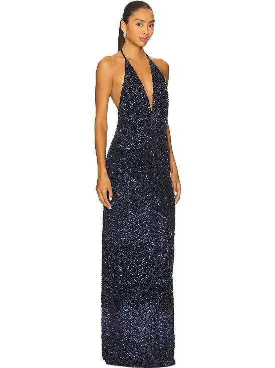 Silvia Tcherassi Aiko Gown - Navy
