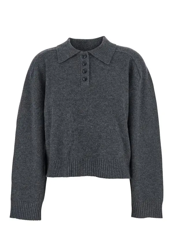 Loulou De Saison Cashmere Sweater With Classic Collar - Grey