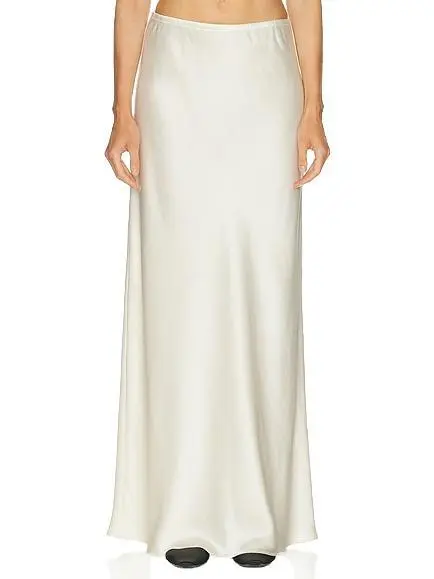 LESET Barb Bias Skirt - Creme