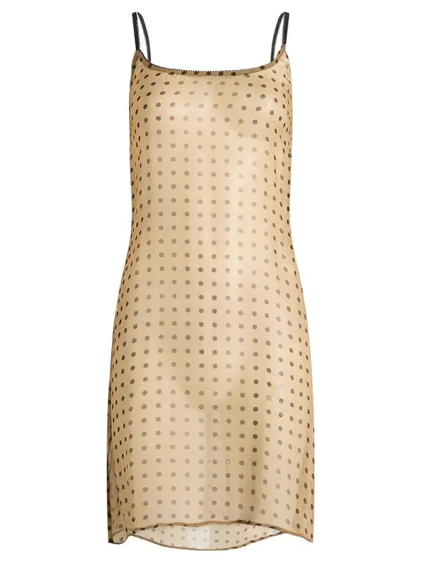 FRUITY BOOTY Nonna Polka Mini Dress - Tan